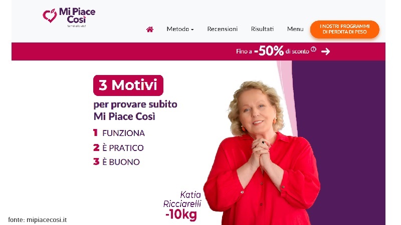 Dieta Mi piace così: come funziona, prezzi o menu offerto